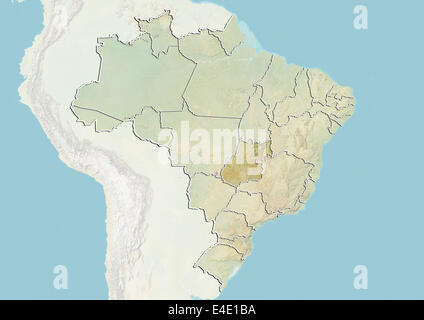 State of Goias, Brazil, Relief Map Stock Photo - Alamy
