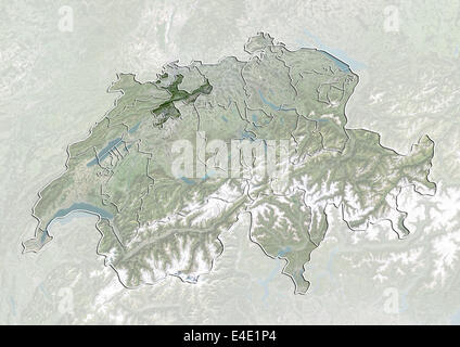 Switzerland and the Canton of Jura, True Colour Satellite Image Stock ...