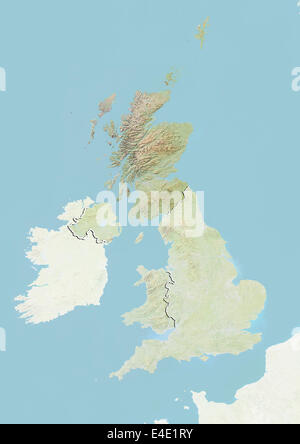 Scotland with Shetland, United Kingdom, Relief Map Stock Photo - Alamy