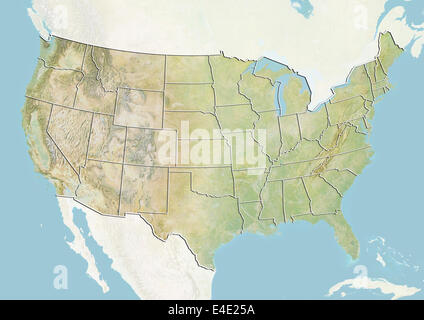 United States, Relief Map Stock Photo - Alamy