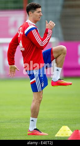 Munich, Germany. 09th July, 2014. The soccer shoe of Robert Lewandowski ...
