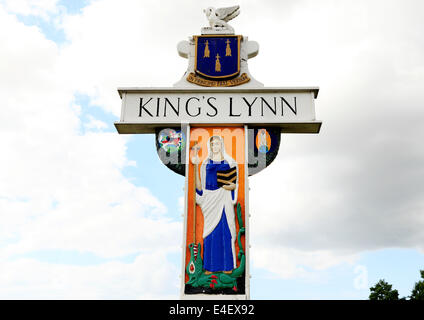 Kings Lynn Town Sign, Norfolk, England UK signs Stock Photo - Alamy