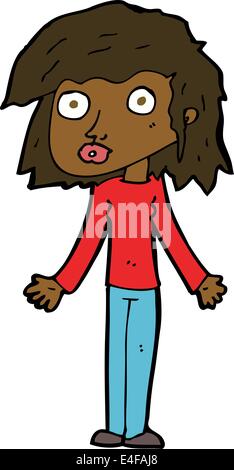 Confused girl, shrugging shoulders Stock Vector Image & Art - Alamy