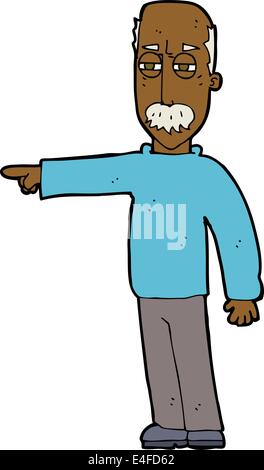 cartoon old man gesturing Get Out! with thought bubble Stock Vector ...