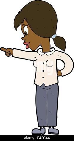 cartoon enthusiastic woman pointing Stock Vector Image & Art - Alamy