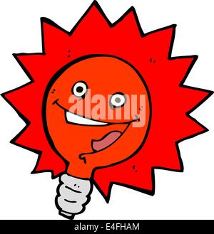 happy flashing red light bulb cartoon Stock Vector Image & Art - Alamy