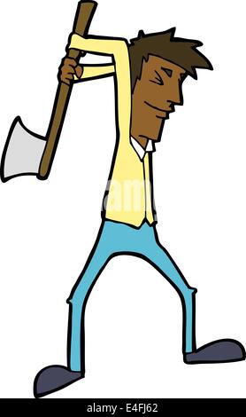 cartoon man swinging axe Stock Vector Image & Art - Alamy