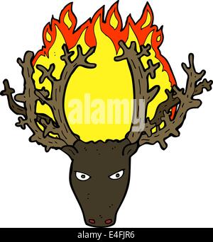 cartoon stag head fire symbol Stock Vector Image & Art - Alamy
