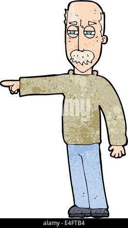 cartoon old man gesturing Get Out! with thought bubble Stock Vector ...