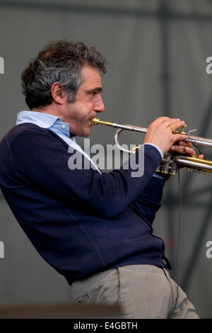 Italian trumpet player Paolo Fresu performing at Torino Jazz Festival ...