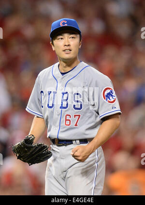 Cincinnati, Ohio, USA. 8th July, 2014. Tsuyoshi Wada (Cubs) MLB ...