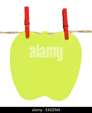 blank notes hanging on a rope with clipping path Stock Photo - Alamy