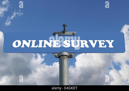 Online survey road sign Stock Photo - Alamy