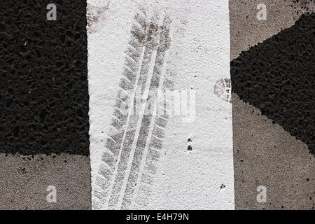 white pedestrian crossing with footprint road markings feet Stock Photo ...