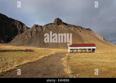 The curing shed at Bjarnahofn, Iceland. Hakari or Hakarl (cured Stock ...