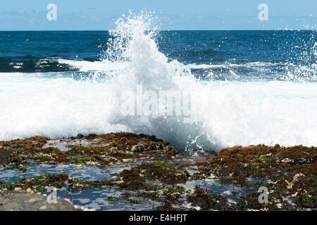 Sea slamming on the rocks Stock Photo - Alamy