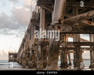 Wood bridge extending to the ocean Stock Photo - Alamy