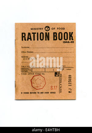 A British food ration coupon book. Introduced in 1940 during the Second ...