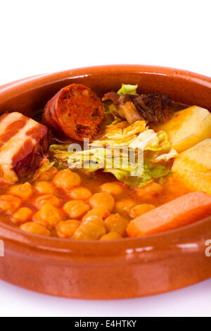 Madrid stew on earthenware pot, spanish food Stock Photo - Alamy
