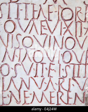 Pre-christian latin writing carved on the tombstone Stock Photo - Alamy