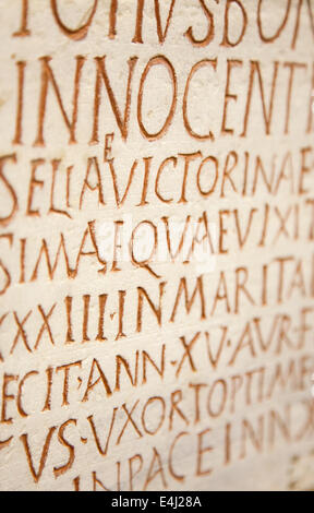 latin inscription on roman tomb on the old appian way in rome italy ...