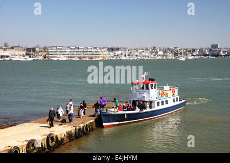 The Cremyll passenger Ferry crossing the Tamar from Plymouth in devon ...