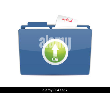 Upload document icon isolated on 3d yellow round button abstract ...