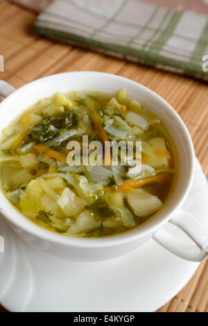 Schi of fresh young cabbage - Russian national dish Stock Photo - Alamy