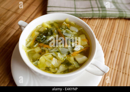 Schi of fresh young cabbage - Russian national dish Stock Photo - Alamy