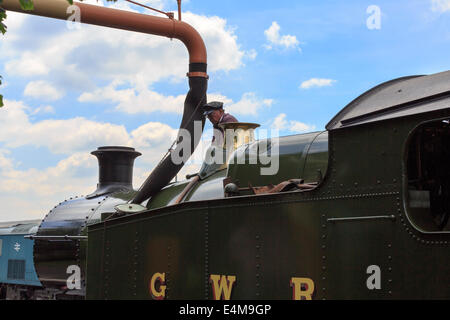 Re filling water tank on Steam Engine on the Ffestiniog Railway Stock ...