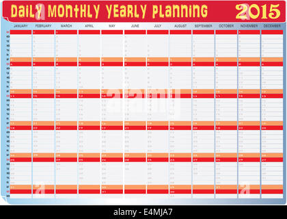 Vector of Planning Chart of Daily Monthly Yearly 2016 calendar Stock ...