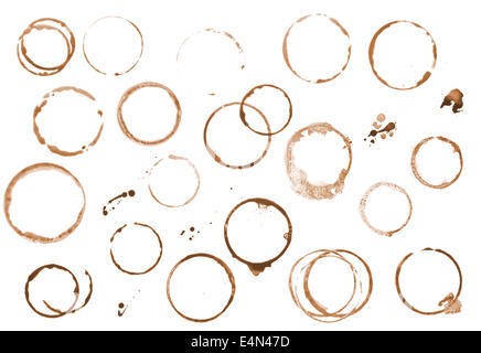 collection of coffee stains Stock Photo - Alamy