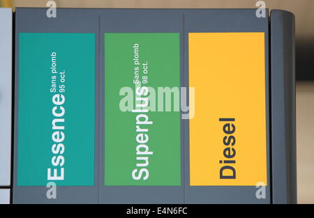 Gas station labels Stock Photo - Alamy