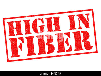 HIGH FIBER red Rubber Stamp over a white background Stock Photo - Alamy