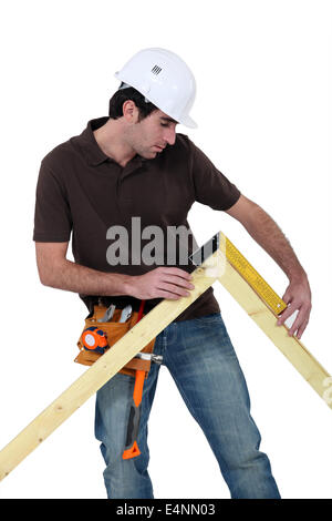 Craftsman door frame measuring Stock Photo - Alamy
