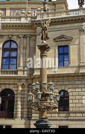 Statue and sculpture decoration at Rudolfinum concert hall in the ...
