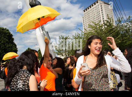 Tourists gathering to attend some of the many tourist attractions on ...