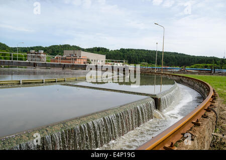 primary sedimentation basin at waste water treatment and purification ...