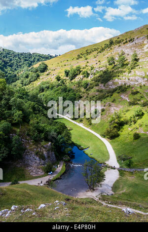 Thorpe Cloud and stepping stones, Dovedale, Peak District, Derbyshire ...