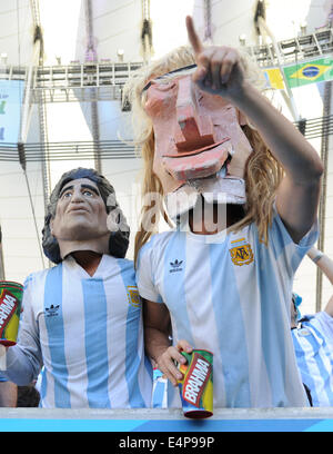 Argentina football fan wears a mask and celebrate while watching the ...