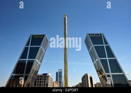 Office towers of the banks Bankia and Realia, Madrid, Spain Stock Photo ...