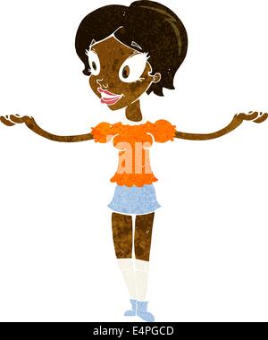 cartoon woman with arms spread wide Stock Vector Image & Art - Alamy