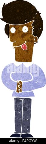 cartoon man sticking out tongue with thought bubble Stock Vector Image ...