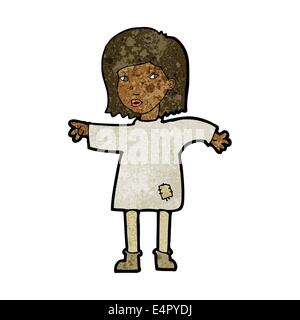 cartoon woman in patched clothing Stock Vector Image & Art - Alamy