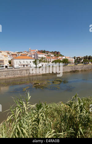 Silves, Algarve, Portugal. View of the town with the castle and ...