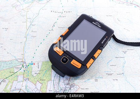 Satmap Active 12 GPS Unit and Ordnance Survey Maps Stock Photo - Alamy
