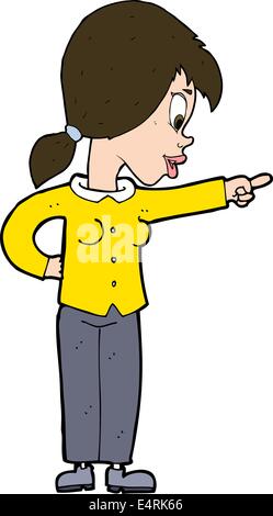 cartoon enthusiastic woman pointing Stock Vector Image & Art - Alamy