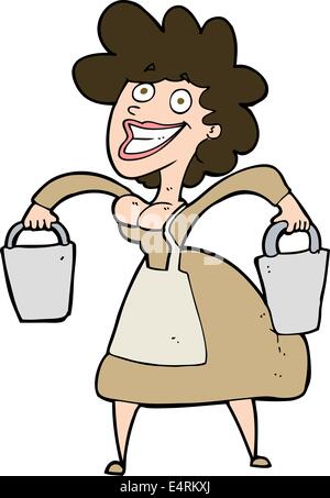 cartoon milkmaid carrying buckets Stock Vector Image & Art - Alamy
