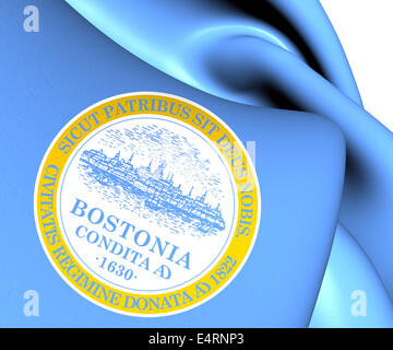 Flag of Boston, USA. Close Up Stock Photo - Alamy