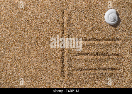 postcard in the sand Stock Photo - Alamy